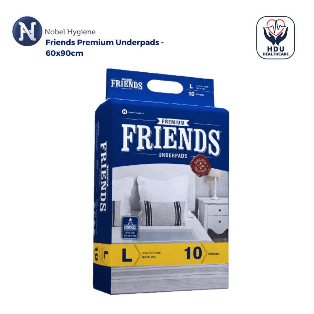 Friends Premium Underpads, Large 60 X 90 Cm, Super Absorbent Polymer ...