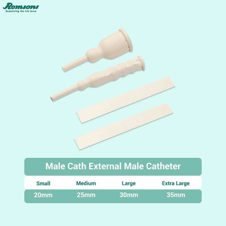 Romsons Male Cath External Male Catheter | Size - Medium (25mm) / Large (30mm) | Off White ...